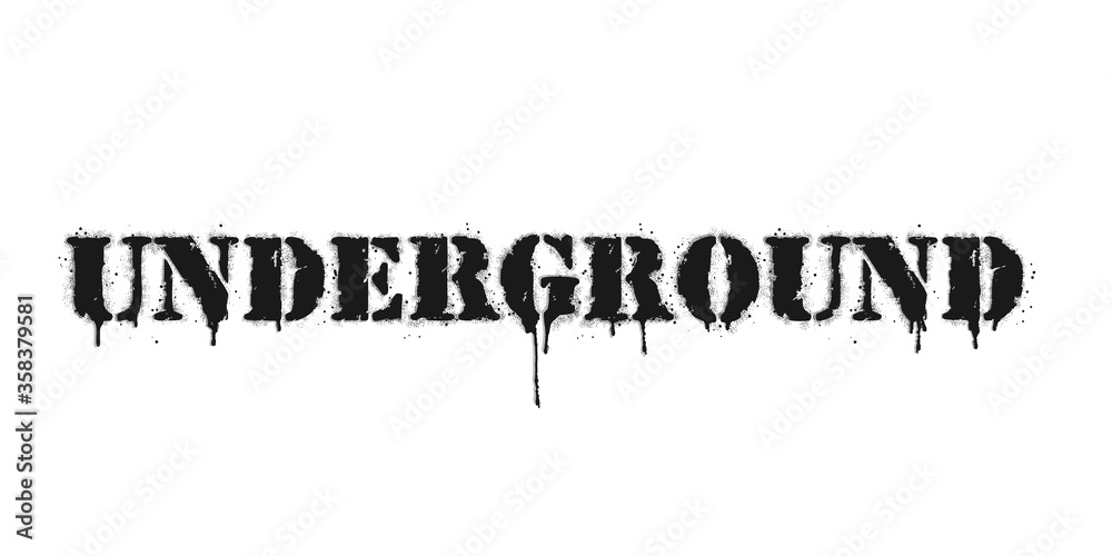 Underground lettering. Vector graffiti lettering on white. Lettering ...