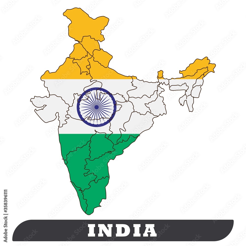 Indian Map and Indian Flag. Indian flag use for background drawing by ...