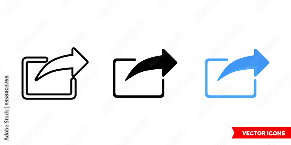 Share icon of 3 types. Isolated vector sign symbol. Stock Vector ...