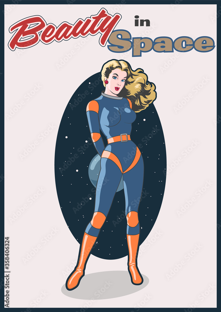 Astronaut Woman Pin Up