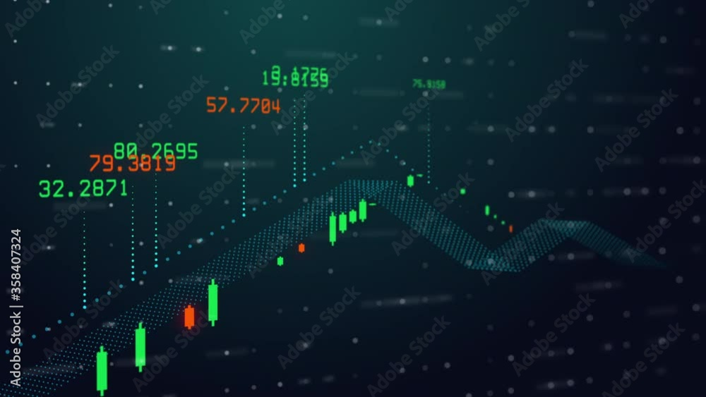 4K Animation of a growing graph of a success business trading rates ...