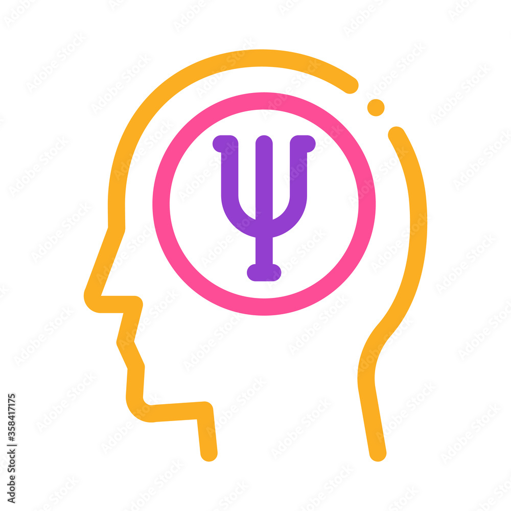 psychology in human brain icon vector. psychology in human brain sign ...
