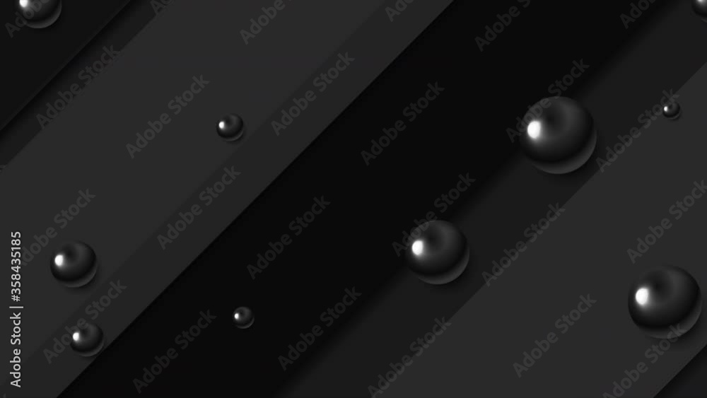 Black abstract tech motion design with 3d glossy circles. Geometric ...