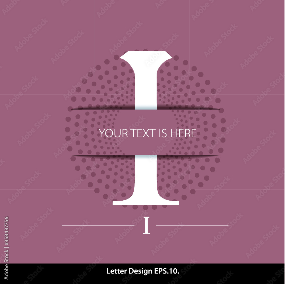 Letter I vector alphabet inserted into the paper cut. ABC concept type ...