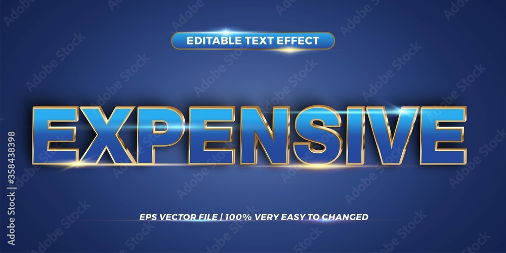 Text effect in 3d Expensive words text effect theme editable metal gold ...