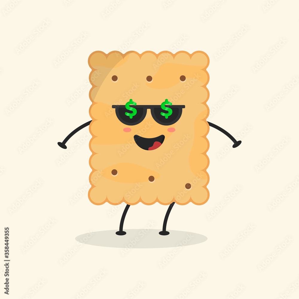 Cute Flat Cartoon Crackers Illustration. Vector illustration of cute ...