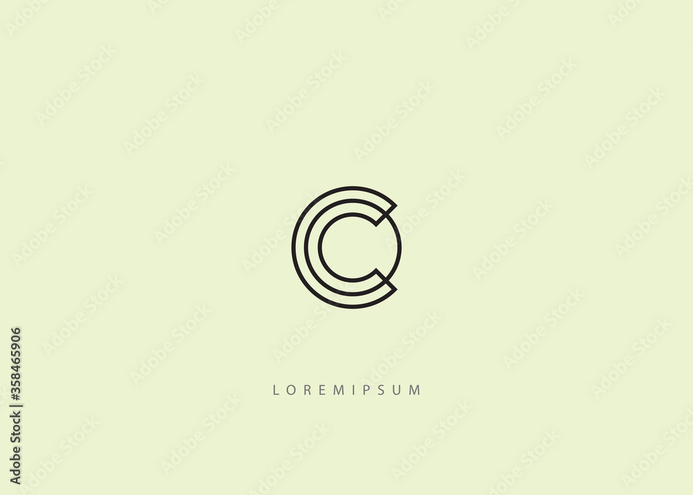 Initial C logo design with geometric style Inspiration, Letter C modern ...
