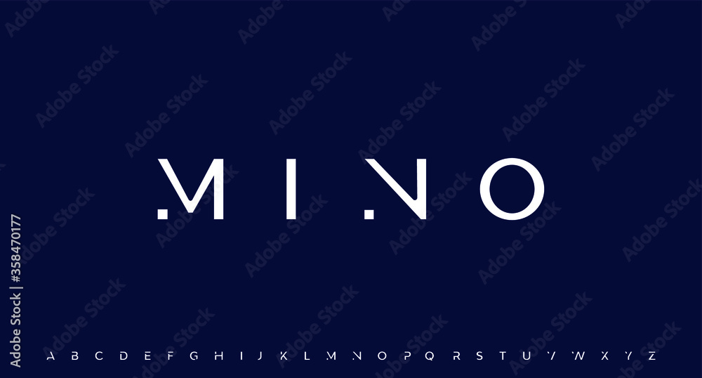 MINO, ELEGANT MINIMAL FONT ALPHABET VECTOR vector de Stock | Adobe Stock