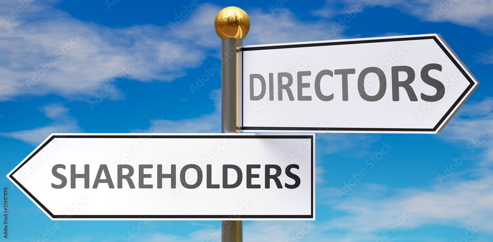 Shareholders and directors as different choices in life - pictured as ...