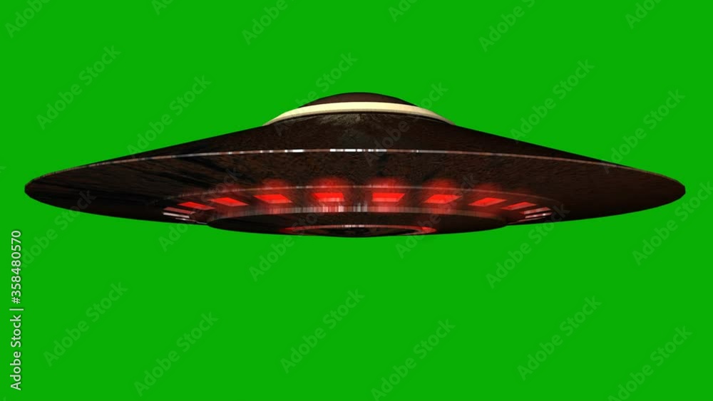 Realistic UFO With Green Screen Background. UFO, rotating alien ...