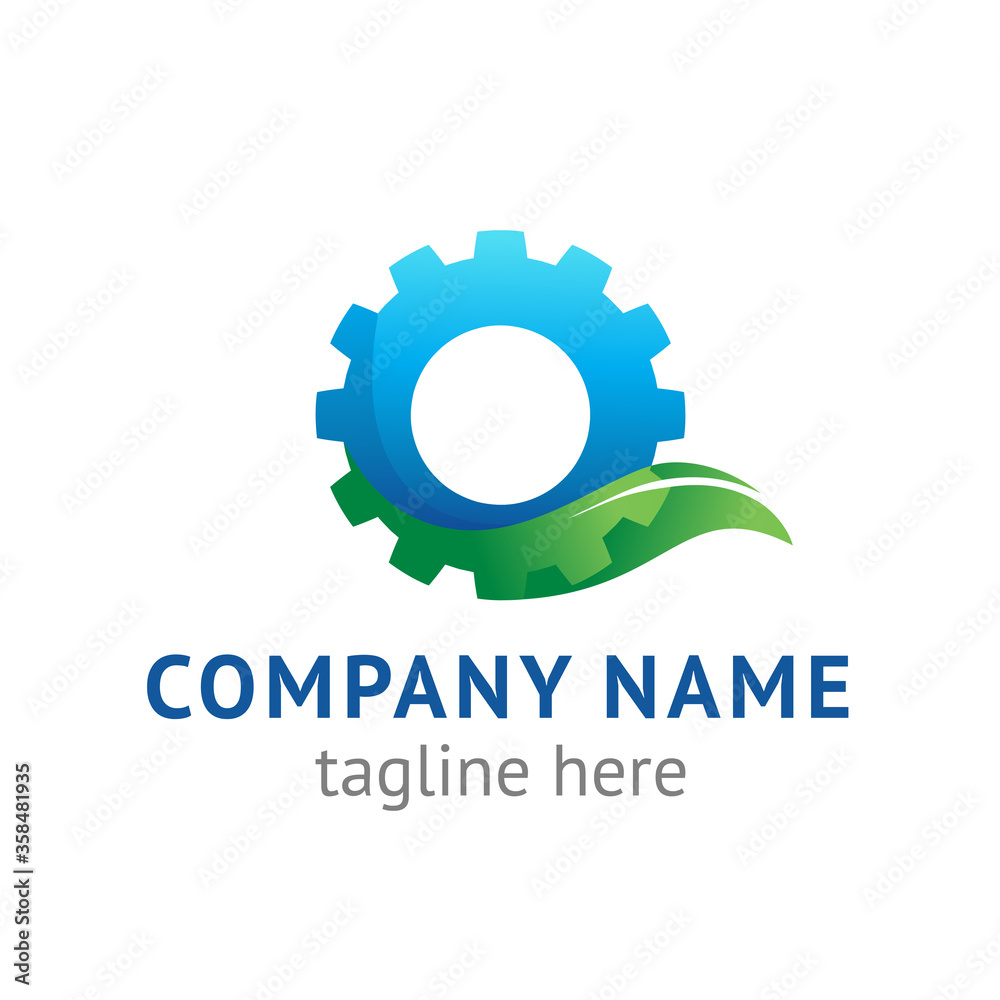 Vector logo for environmentally friendly production, industry, factory ...