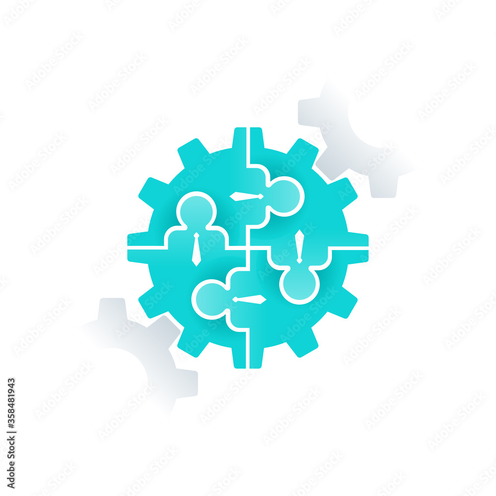 Human resources (HR) or team work (working solutions) logo template ...