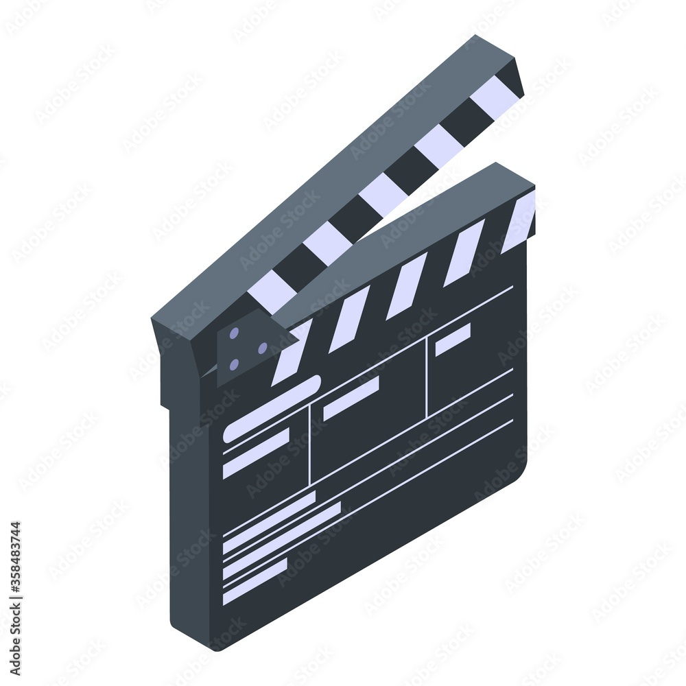 Film clapper icon. Isometric of film clapper vector icon for web design ...