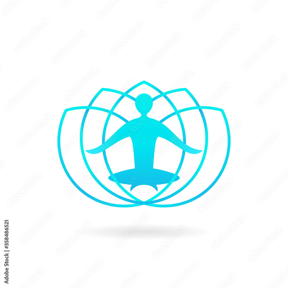 Harmony of body and soul - holistic therapy logo template - emblem with ...