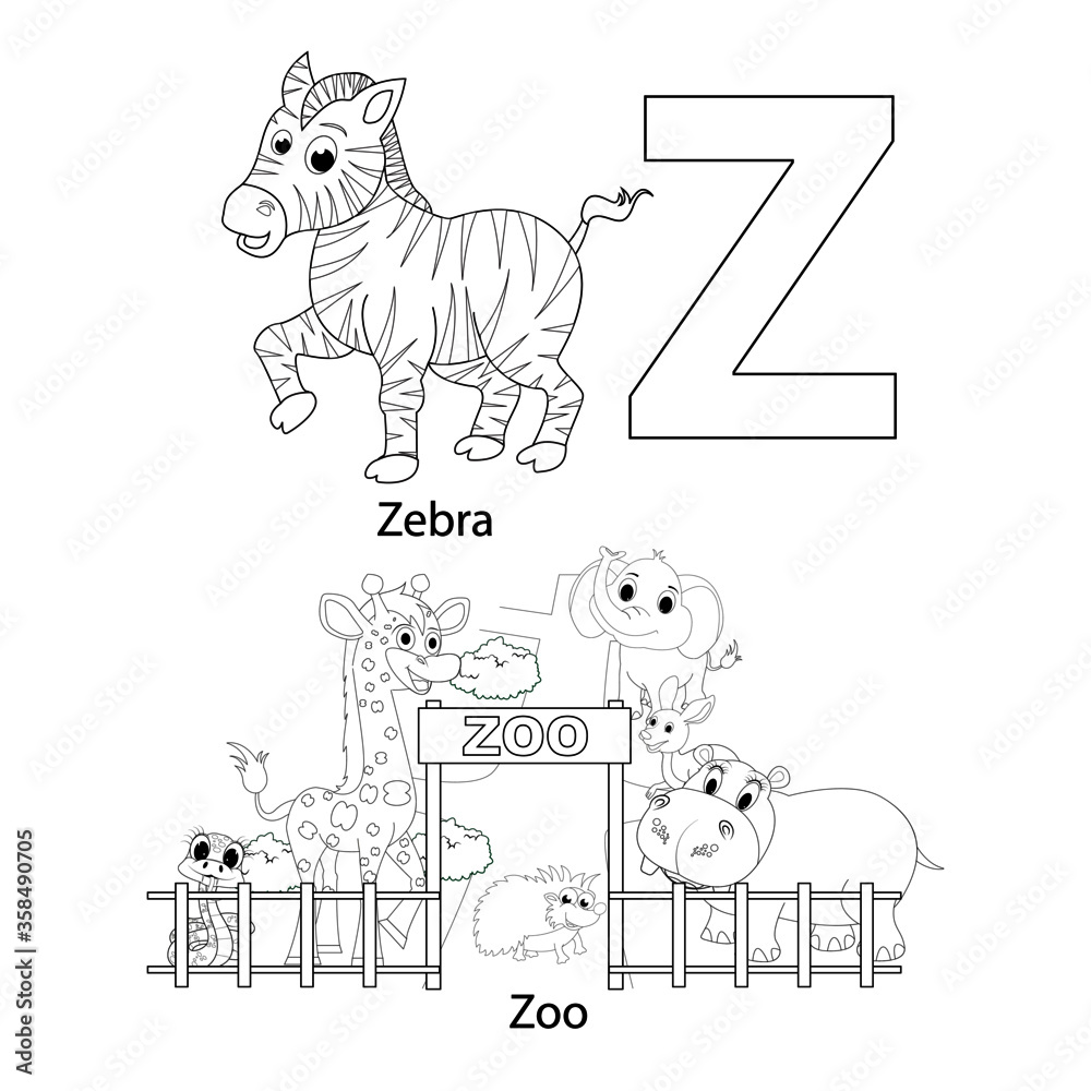 Coloring the letter for children Stock Vector | Adobe Stock