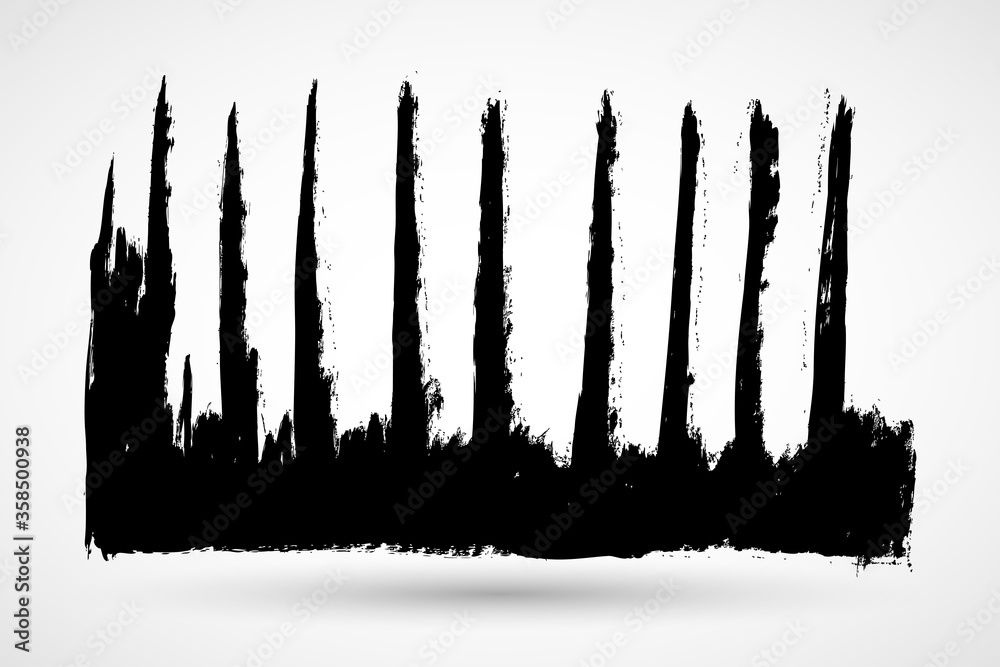 Hand drawn sound waves illustration. Marker or brush ink grunge hand ...