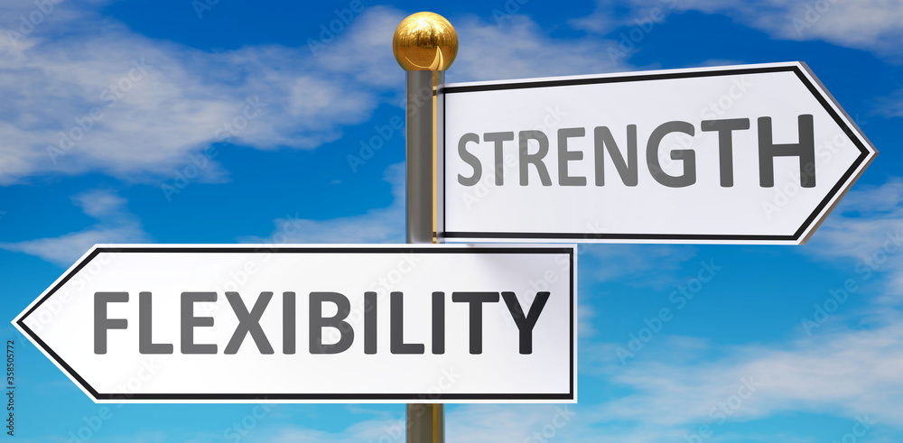 Flexibility and strength as different choices in life - pictured as ...