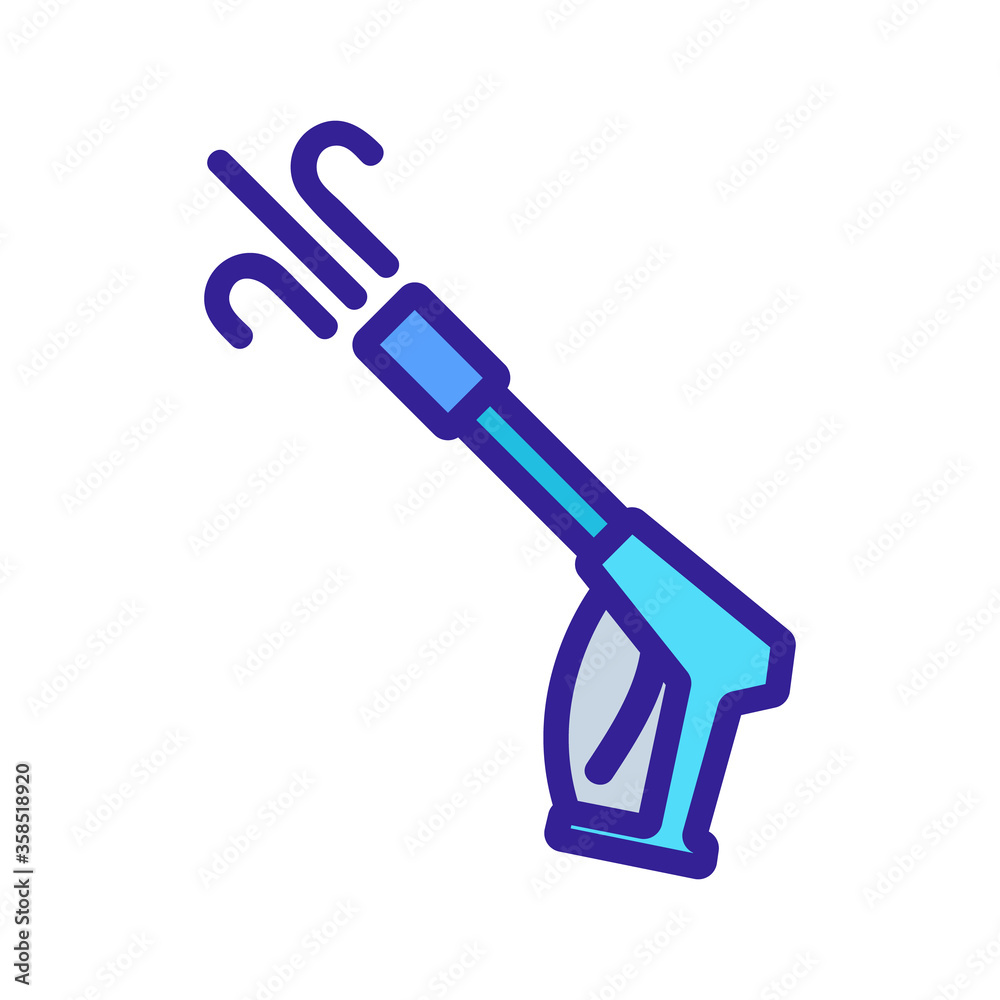 appliance pressure washer gun with water flow icon vector. appliance ...