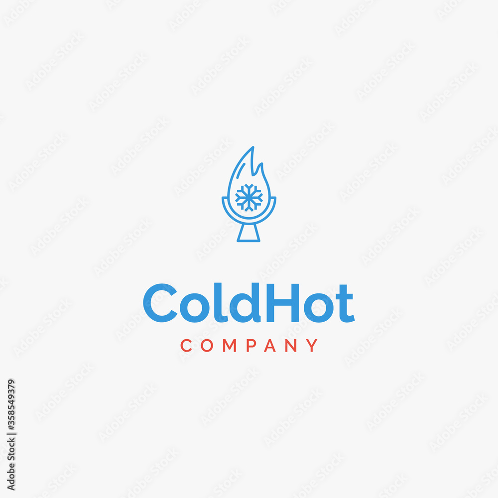 simple and creative fire and cold symbol combination logo design ...
