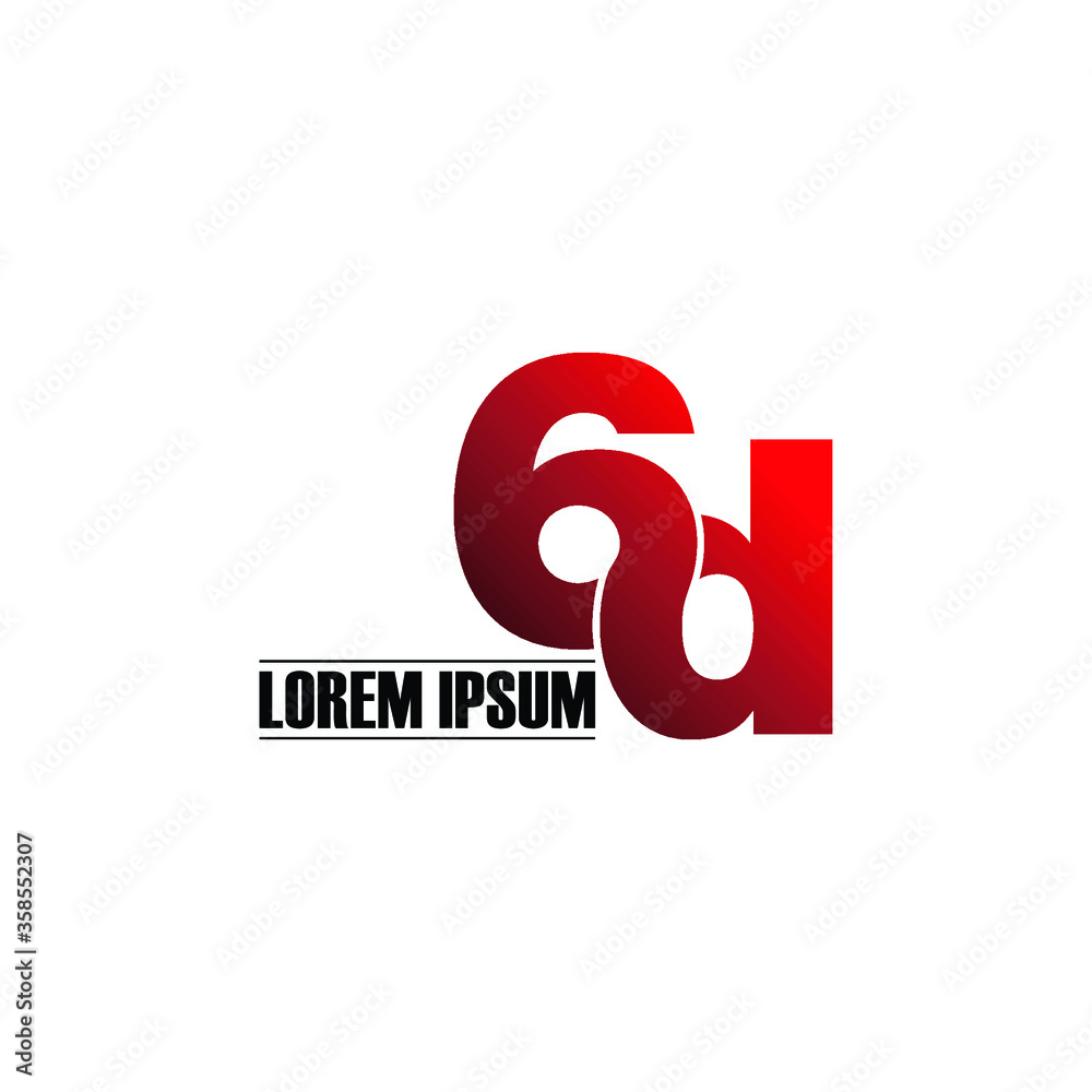Letter 6D logo design vector. monogram logo vector illustration. Stock ...