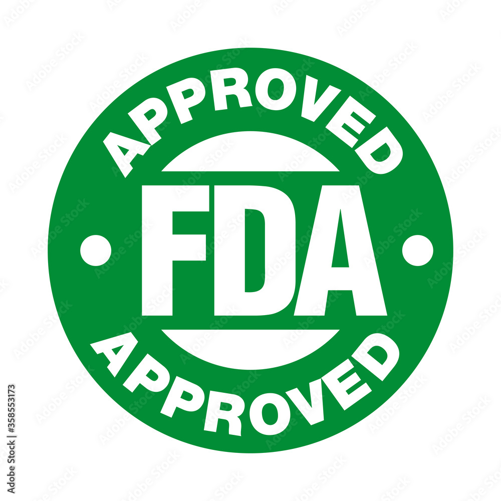 U.S. Food and Drug Administration FDA approved vector stamp Stock ...