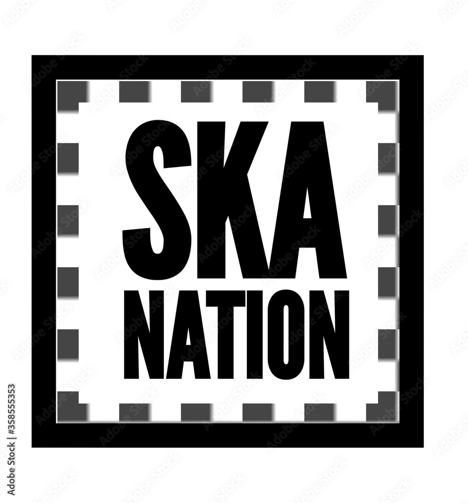 Ska nation logo with typical check pattern surround Stock Illustration ...