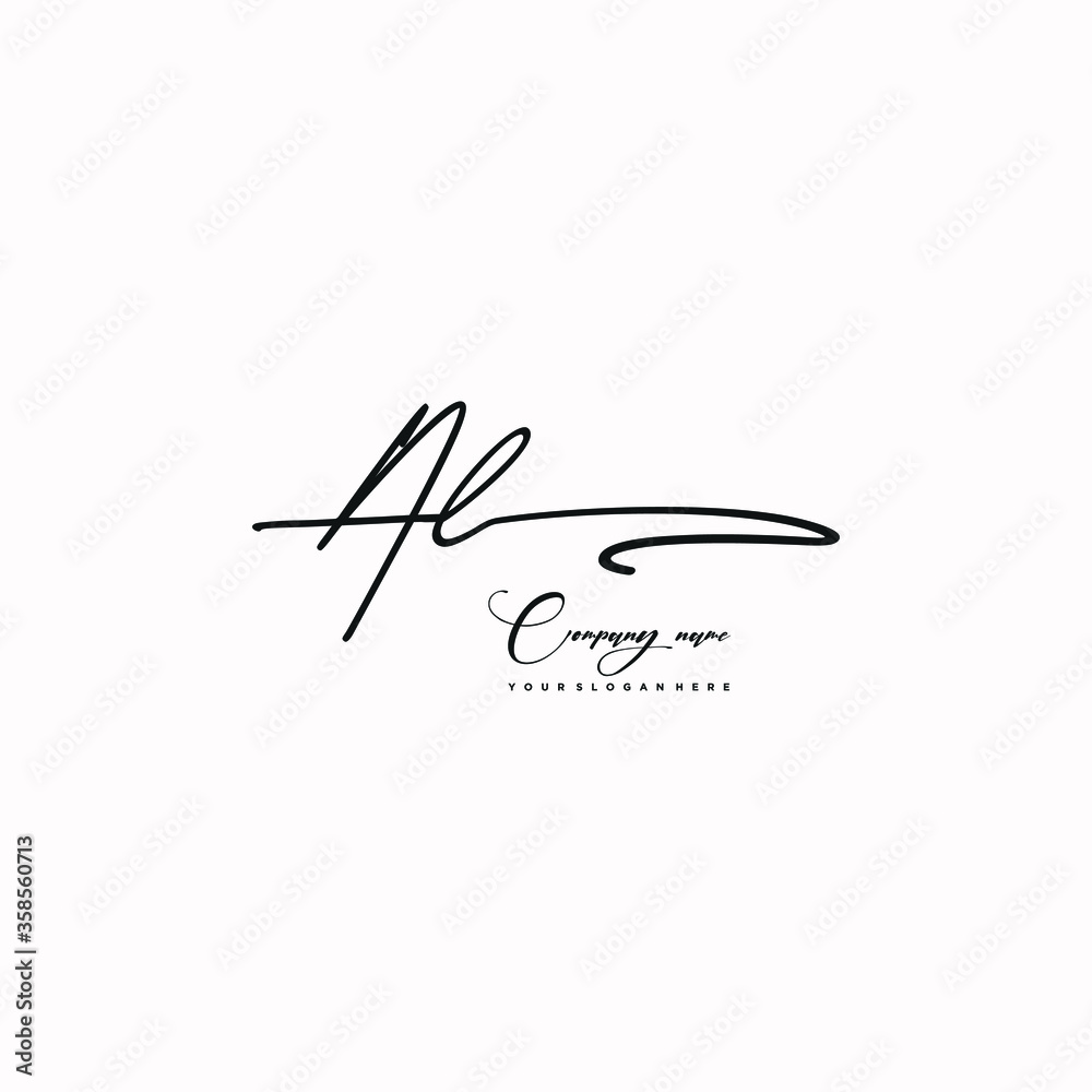 AL initials signature logo. Handwriting logo vector templates. Hand ...