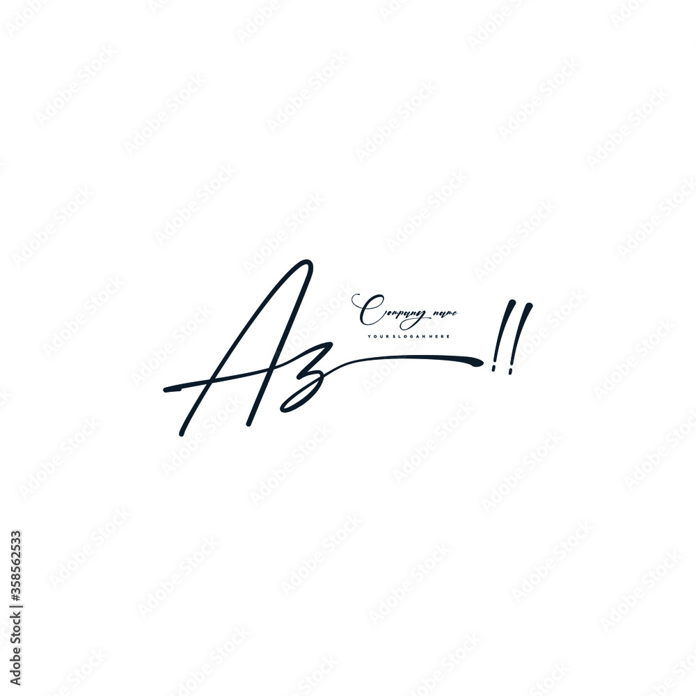 AZ initials signature logo. Handwriting logo vector templates. Hand ...