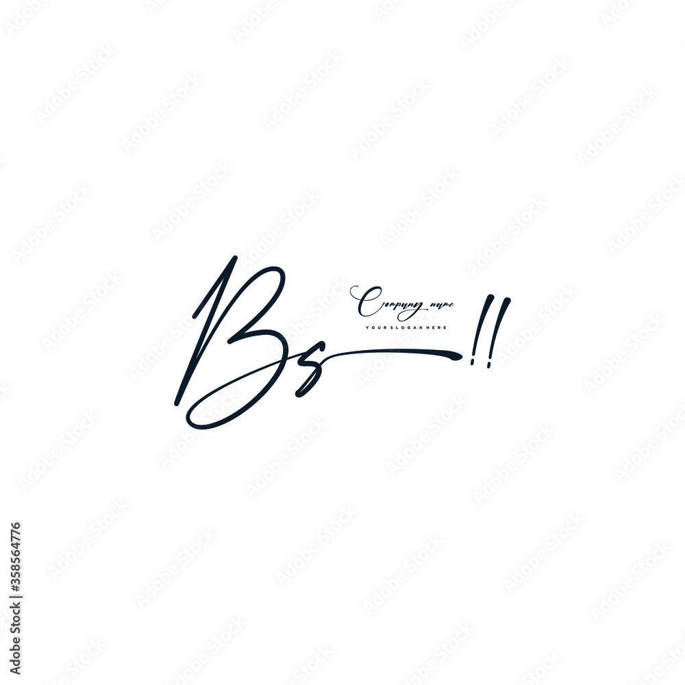 BS initials signature logo. Handwriting logo vector templates. Hand ...