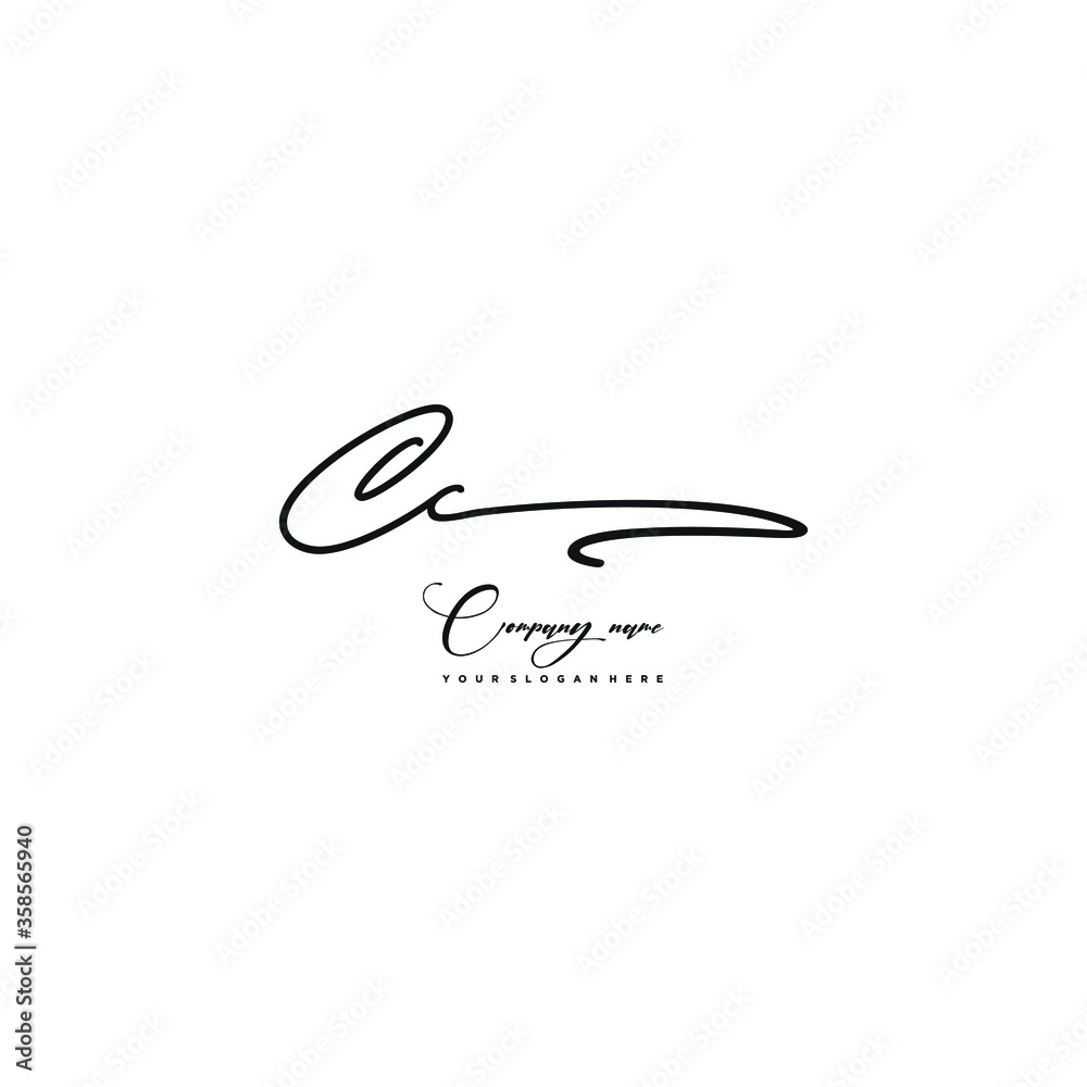 CC initials signature logo. Handwriting logo vector templates. Hand ...