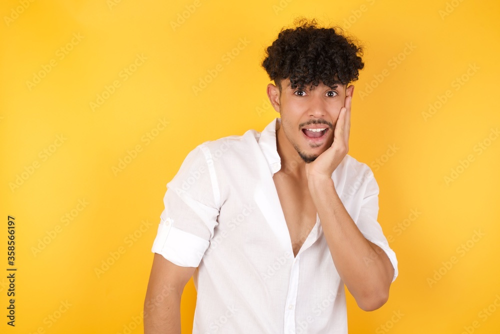 Surprise astonished handsome guy. Closeup portrait of man looking ...