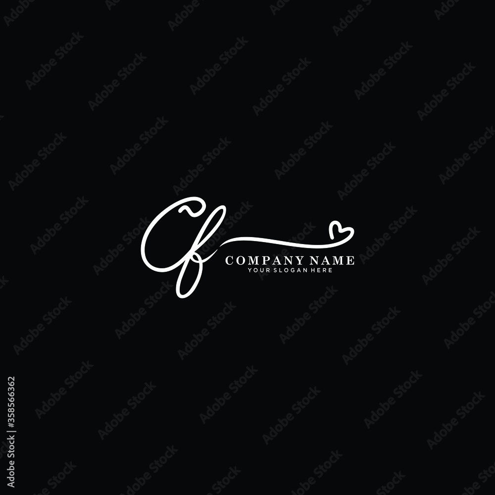 CF initials signature logo. Handwriting logo vector templates. Hand ...