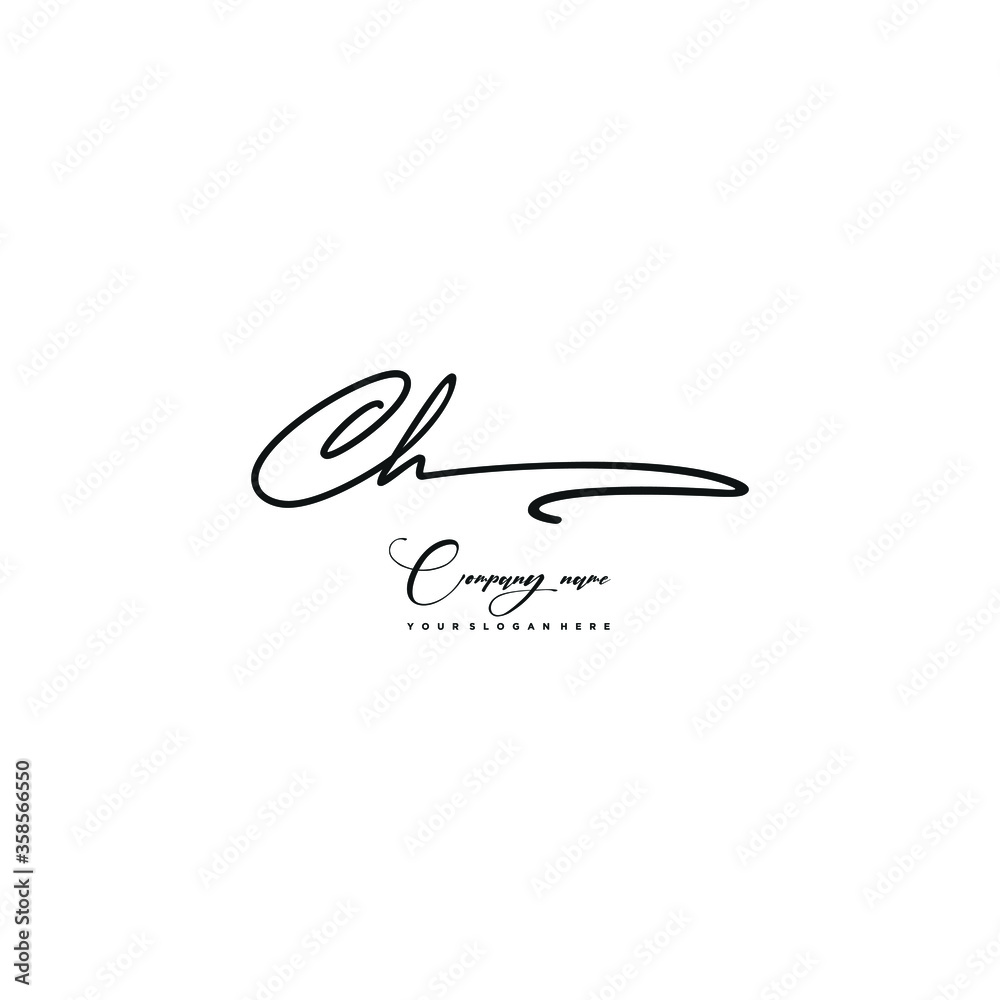 CH initials signature logo. Handwriting logo vector templates. Hand ...