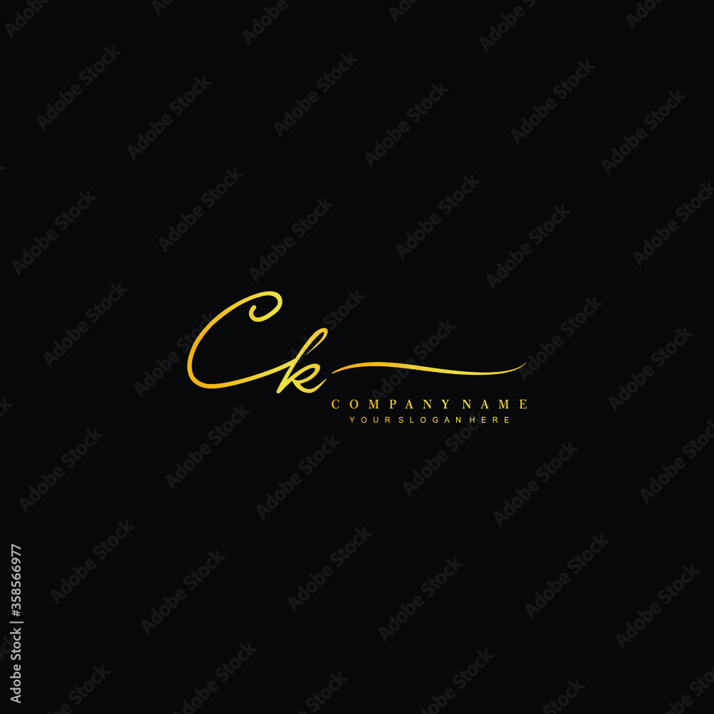 CK initials signature logo. Handwriting logo vector templates. Hand ...
