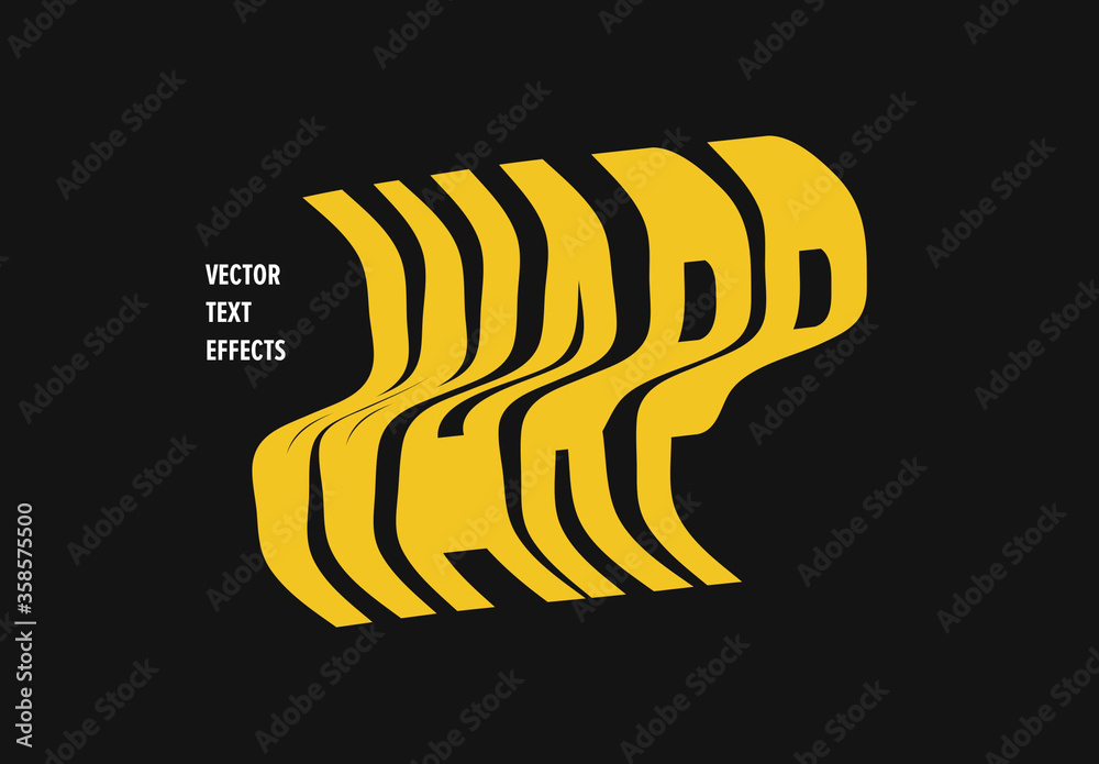 Vector Warp Text Effect Mockups Stock Template | Adobe Stock