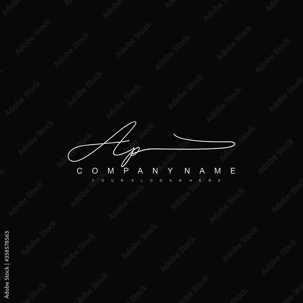 AP initials signature logo. Handwriting logo vector templates. Hand ...