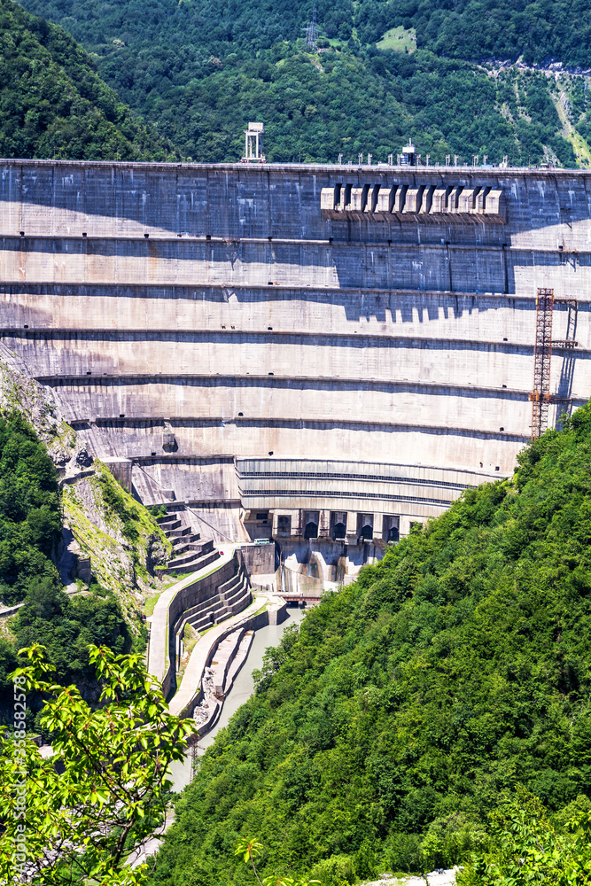 The "Inguri Dam" is a hydroelectric dam on the Inguri River in Georgia ...