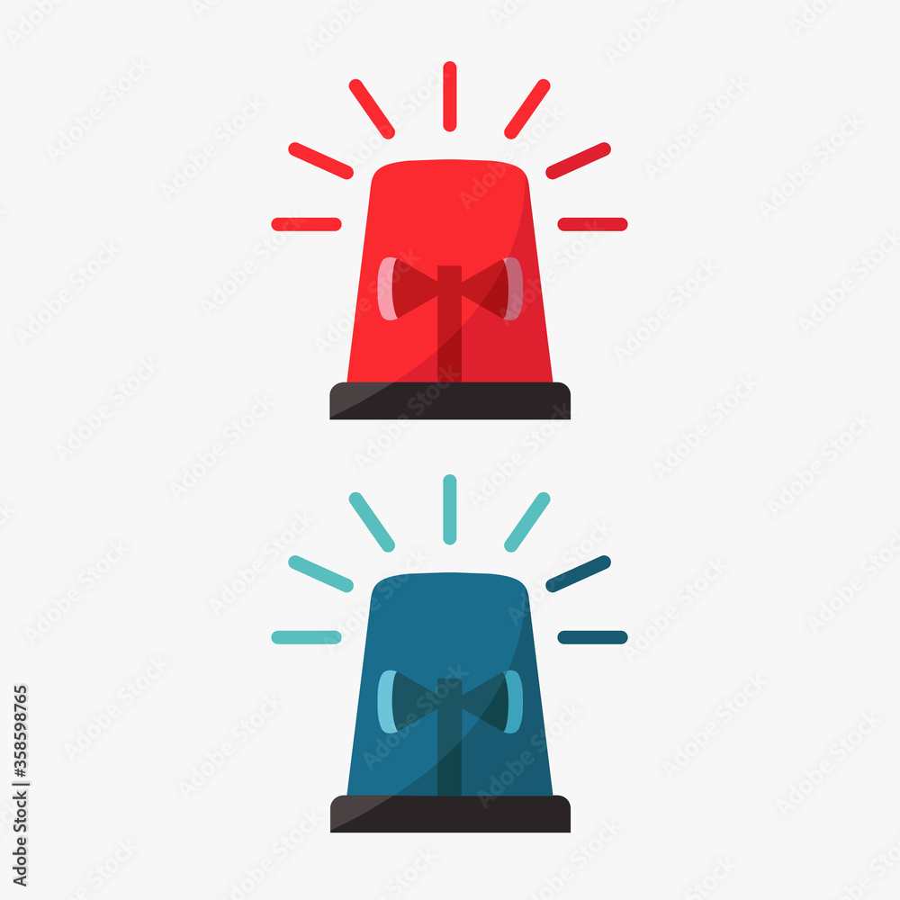 led red blue warning light Police signal & ambulance. revolving light ...