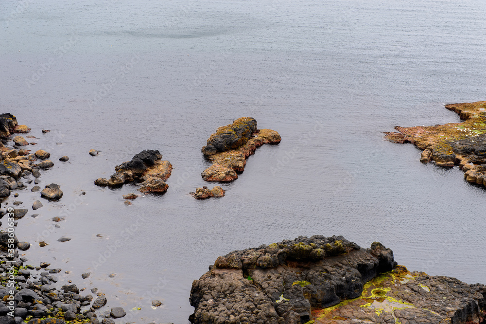 Panorama of the Giant's Causeway and Causeway Coast, the result of an ...