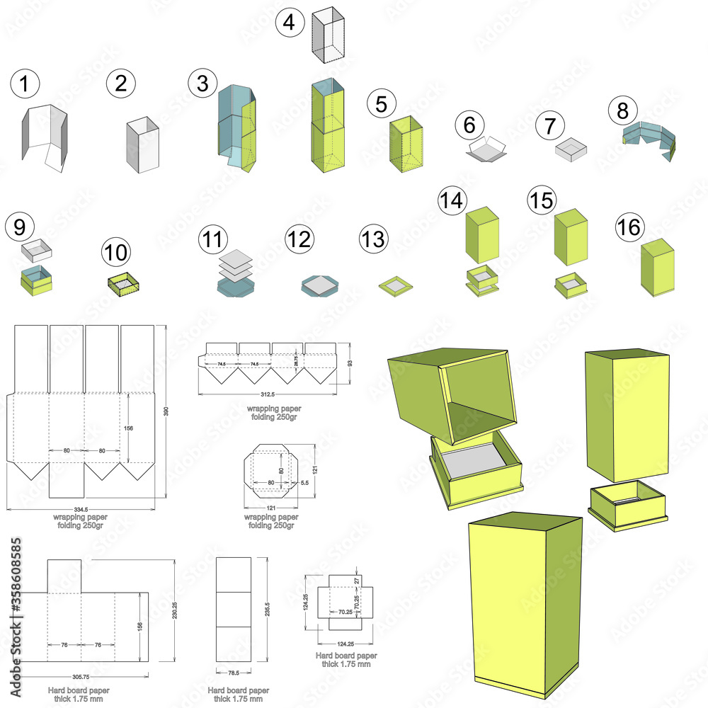 Rigid Box hard board paper and Die-cut Pattern. The .eps file is full ...
