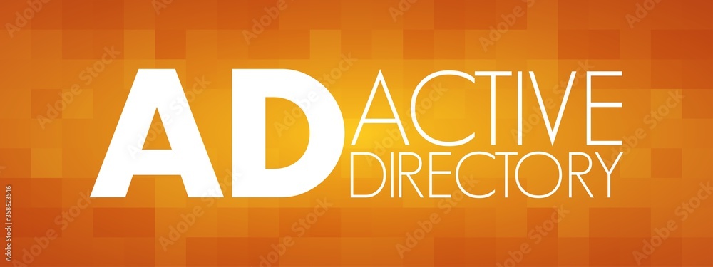 AD - Active Directory acronym, technology concept background Stock ...