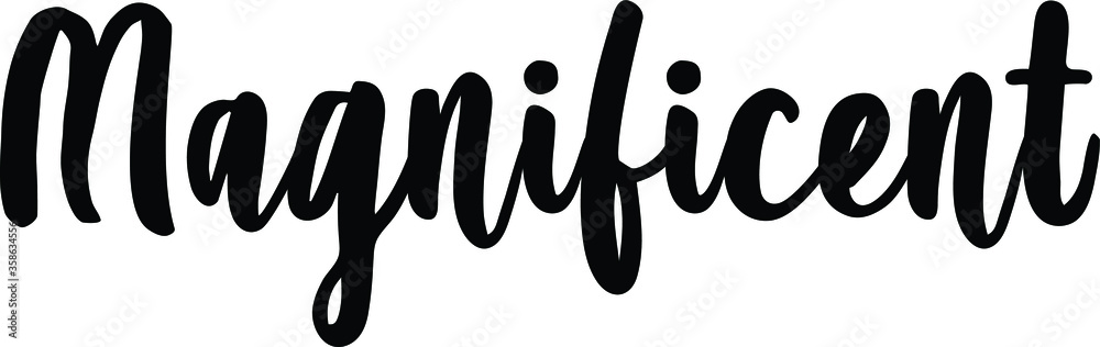 Magnificent quote. Modern calligraphy text. Vector hand-drawn ...