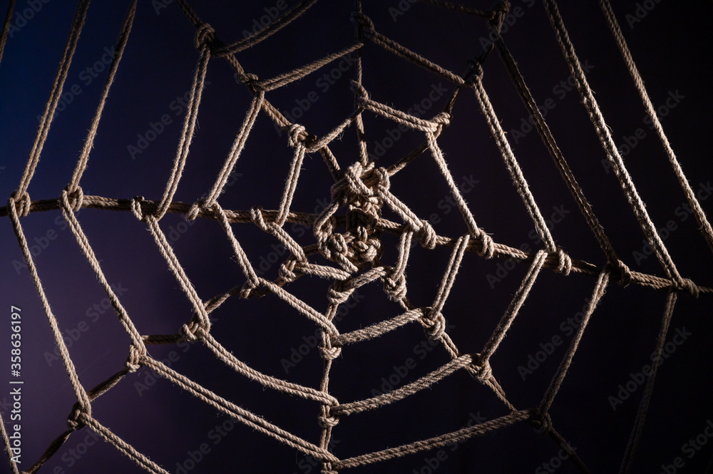Japanese traditional technique of knitting shibari ropes in the form of ...