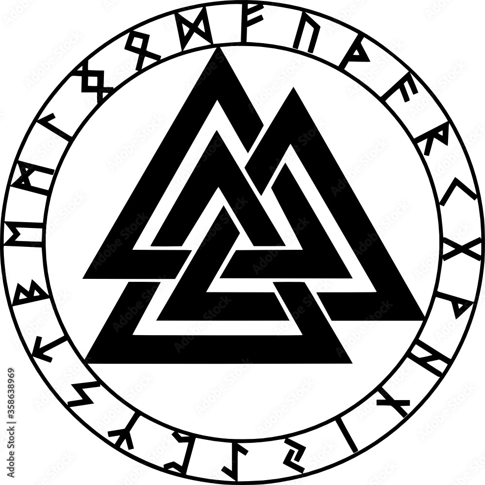 Valknut & Futhark im Runenkreis Stock Vector | Adobe Stock