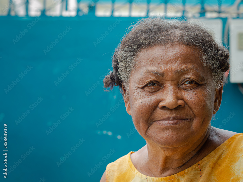 mator lady looking homeless indigenous, smoked with sad face and blue ...