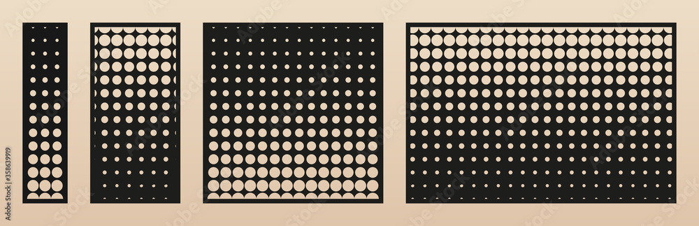 Laser cut panel set. Vector template with modern geometric pattern ...
