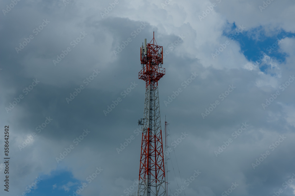 Telecommunications towers of 4G and 5G cellular base stations or base ...