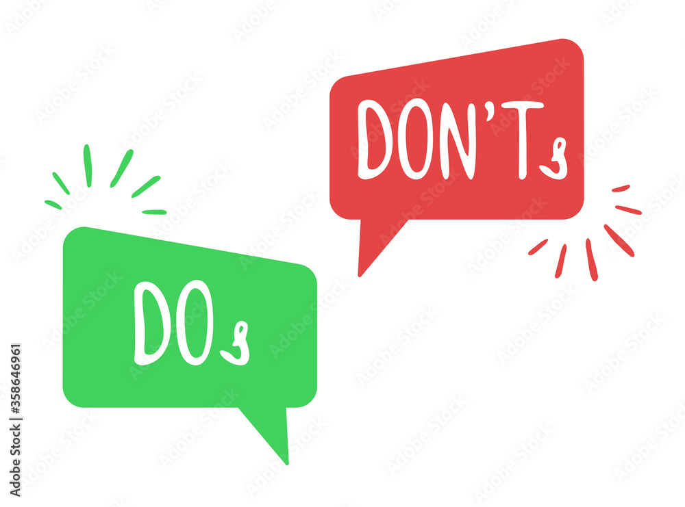 Vetor de Do and Don't simple icons, vector elements. Check mark and ...