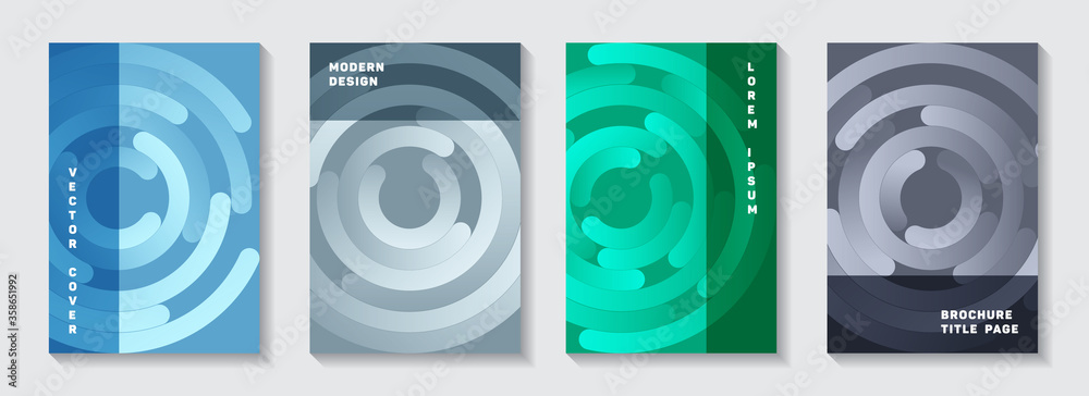 Business magazine front pages collection. Simple poster circle elements ...