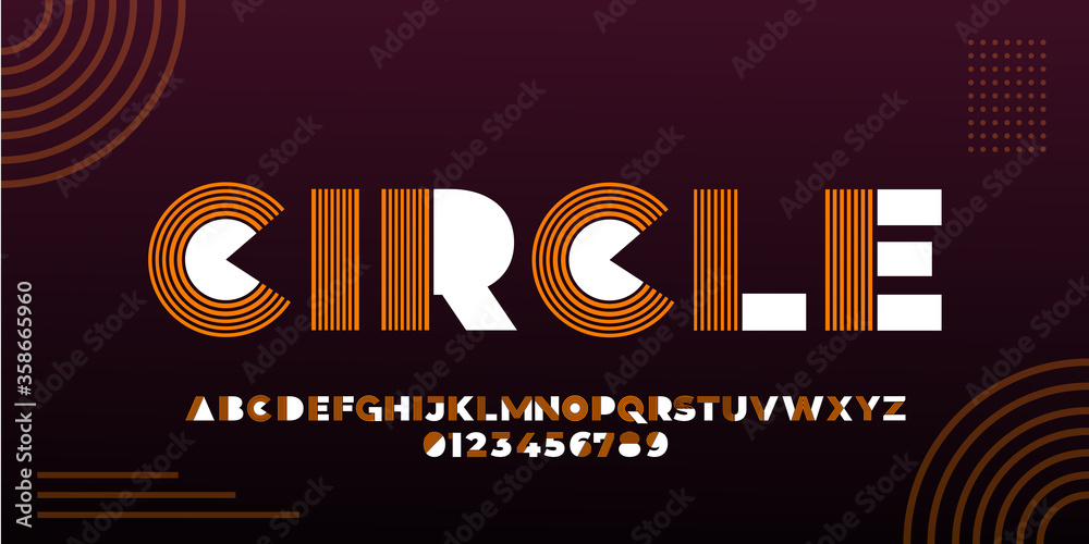 modern circle geometric text effect template design Stock Vector ...